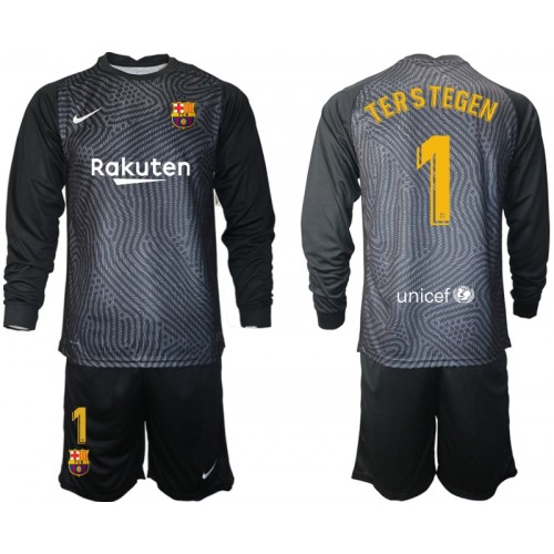 Completo Calcio FC Barcellona Portiere TER Stegen 1 Bambino Divisa 2020 ...